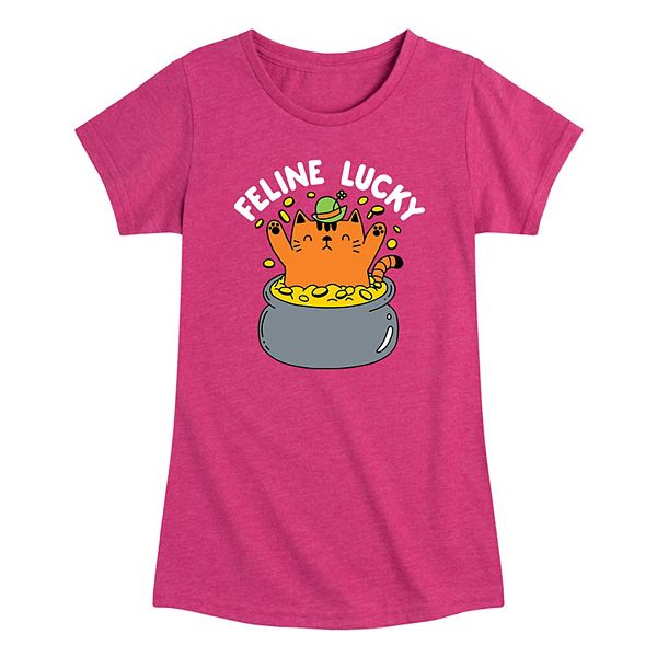 Girls 7-16 Feline Lucky Graphic Tee