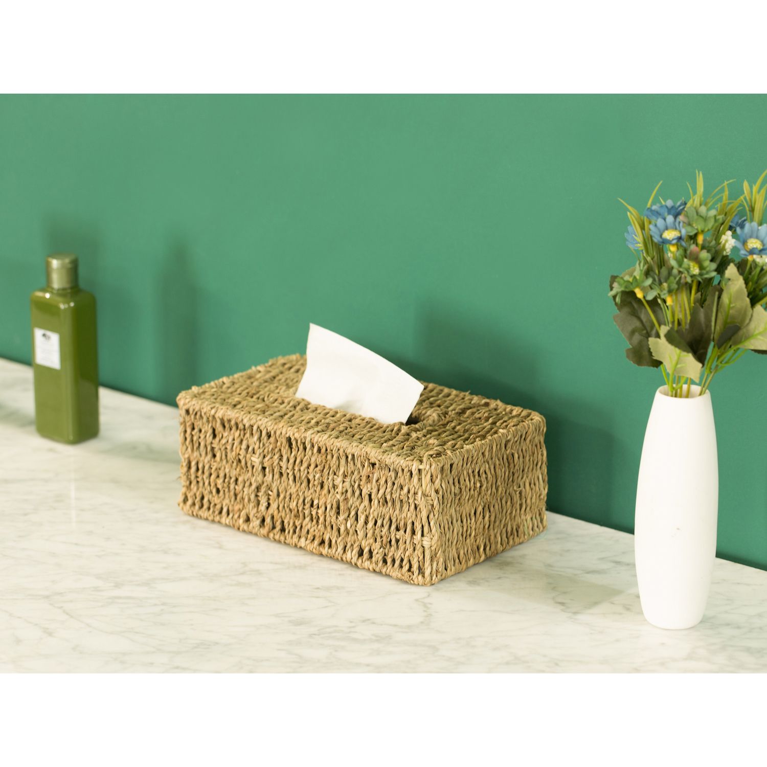 Seagrass Woven Rectangular Tissue Box Holder Sumnacon Woven Tissue Box ...