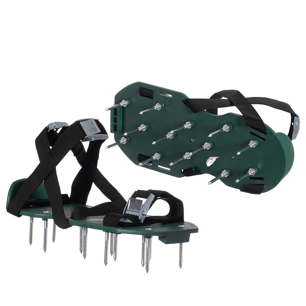 Lawn and Garden Aerator Spike Shoe With 3 Metal Buckle Straps, Green ...