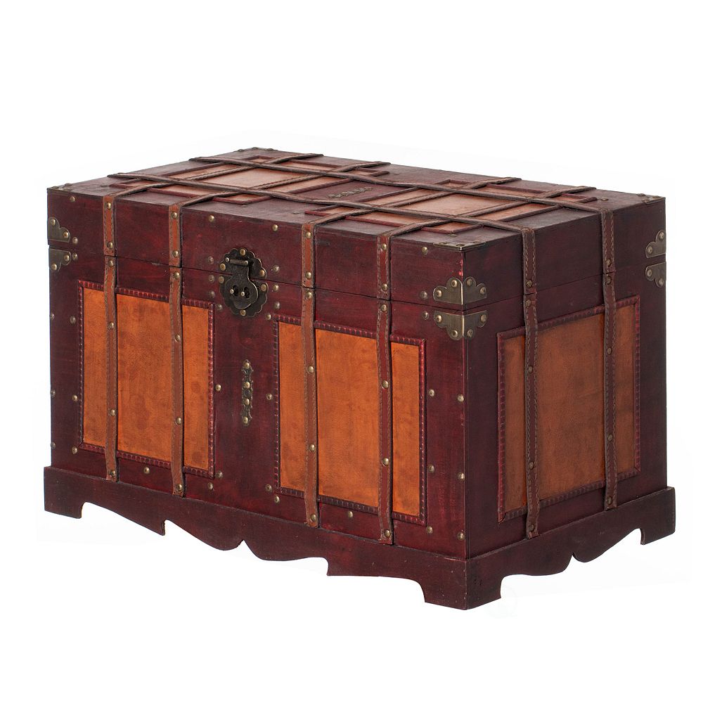 Vintage Storage Chest, Decorative Wooden Trunk, and Keepsake Box