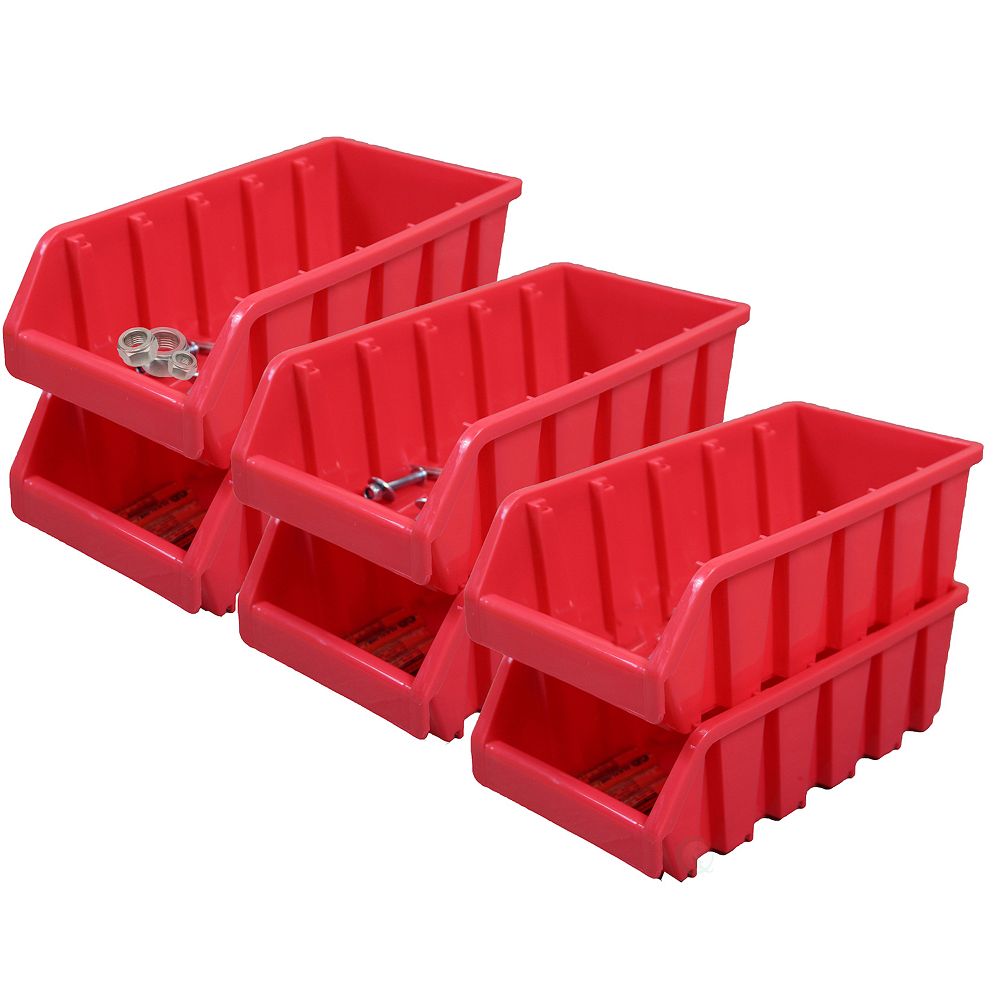 Basicwise Plastic Storage Stacking Bins