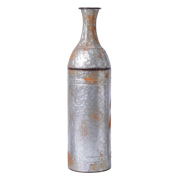 Rustic Farmhouse Style Galvanized Metal Floor Vase Decoration