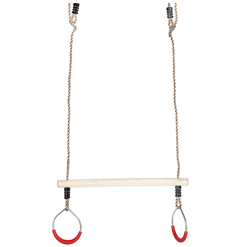 Kids Trapeze Swing Bar with Rings with Hanging Ropes