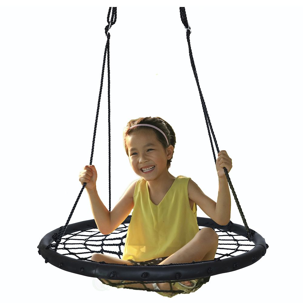 Round Net Tree Swing with Hanging Ropes