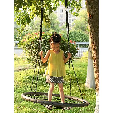 Round Net Tree Swing with Hanging Ropes