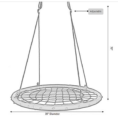 Round Net Tree Swing with Hanging Ropes