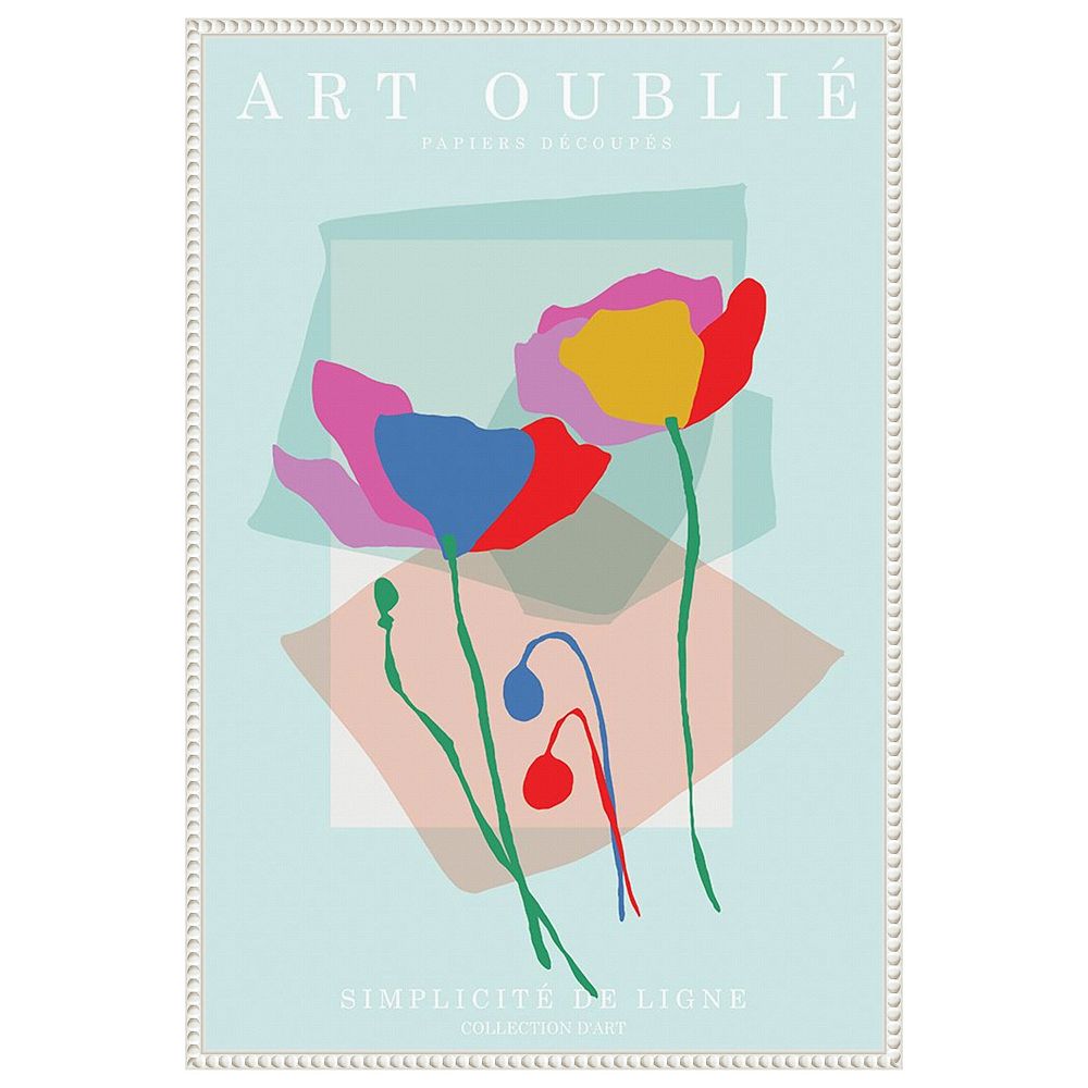 Floral Line Simplicity By Incado Framed Canvas Wall Art Print