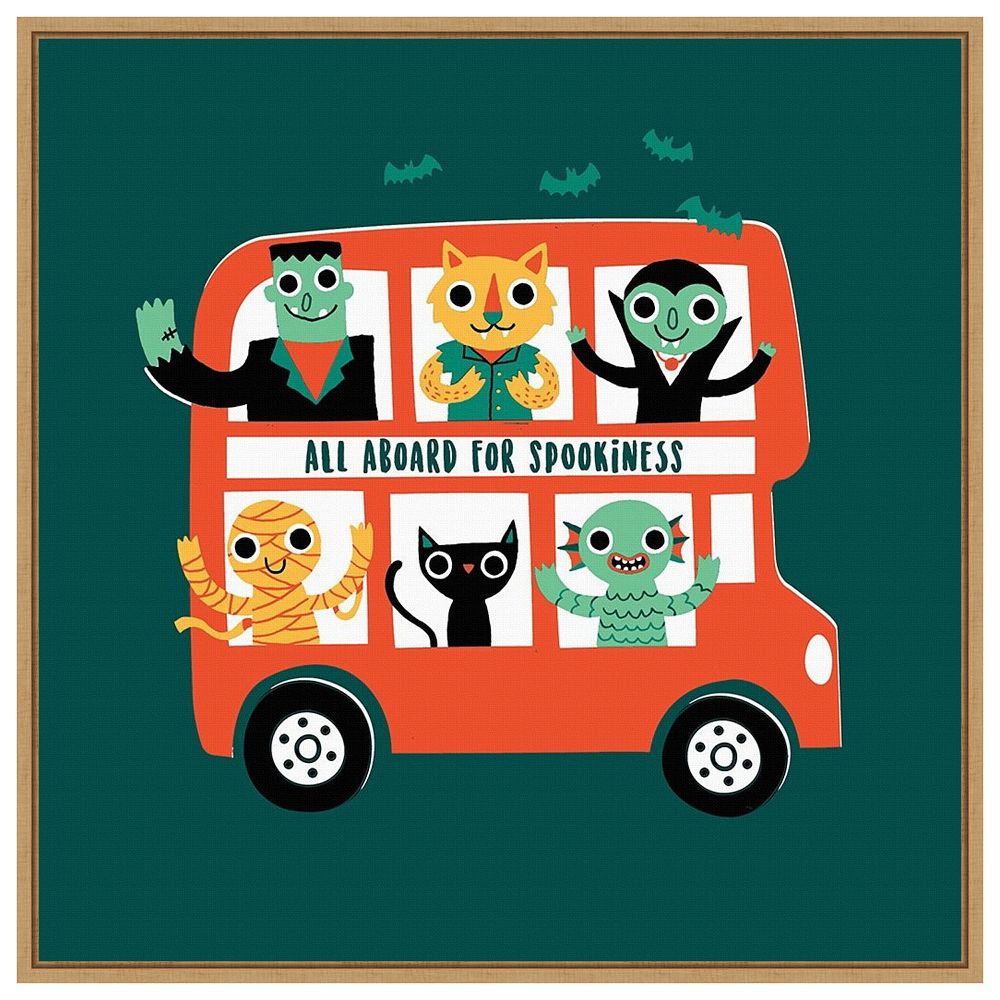 Spooky Bus By Michael Buxton Framed Canvas Wall Art Print