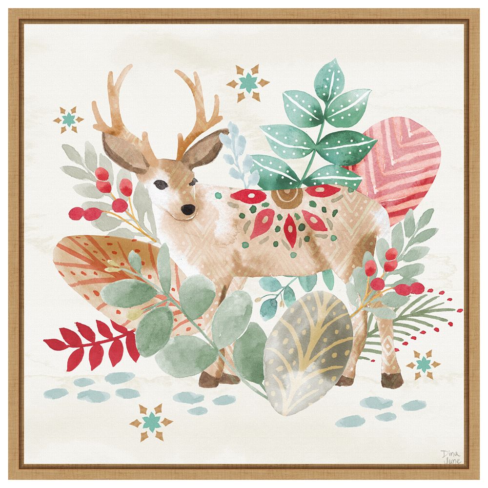 Snowy Critters Iii By Dina June Framed Canvas Wall Art Print