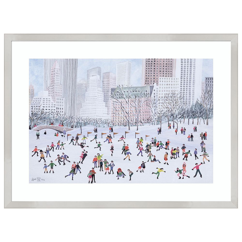 Skating Rink Central Park New York By Judy Joel Wood Framed Wall Art Print