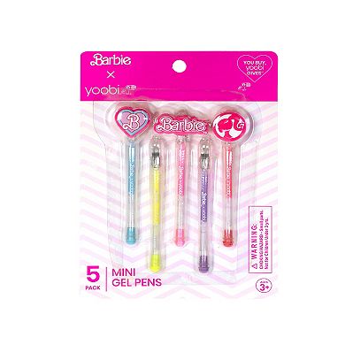 Yoobi Barbie 5-pk. Mini Gel Pen Set With Charms
