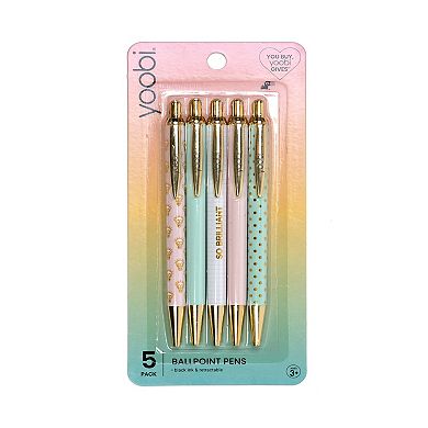 Yoobi 5-pk. Retractable Ballpoint Pens Set - Black