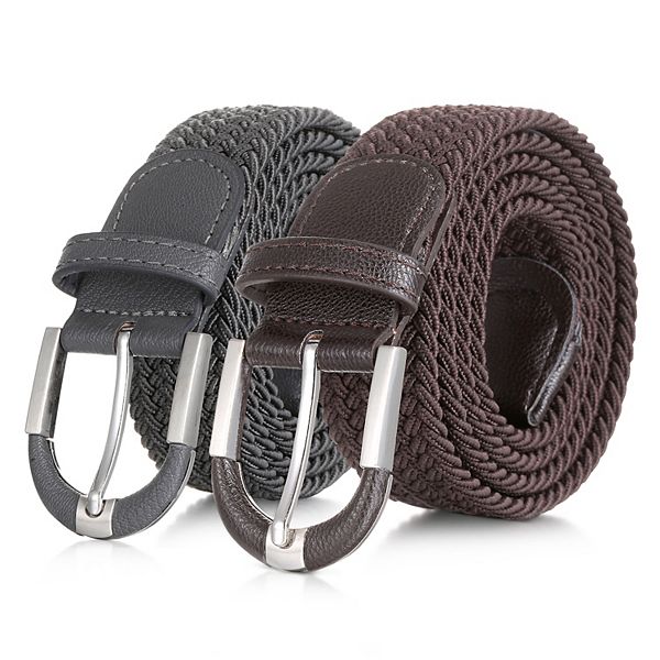 Men's Braid Stretch Elastic Belt - 2 Pack