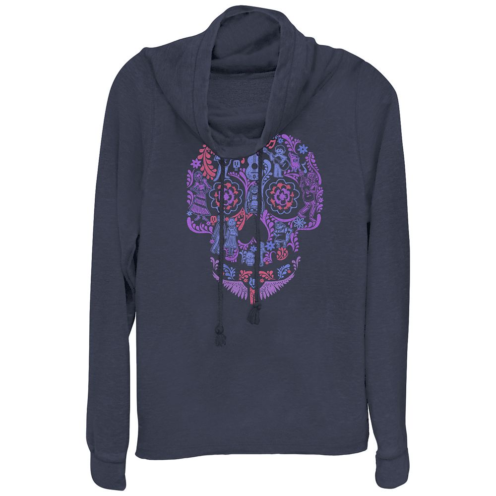 Disney / Pixar's Coco Día De Muertos Skull Juniors' Cowlneck Graphic ...