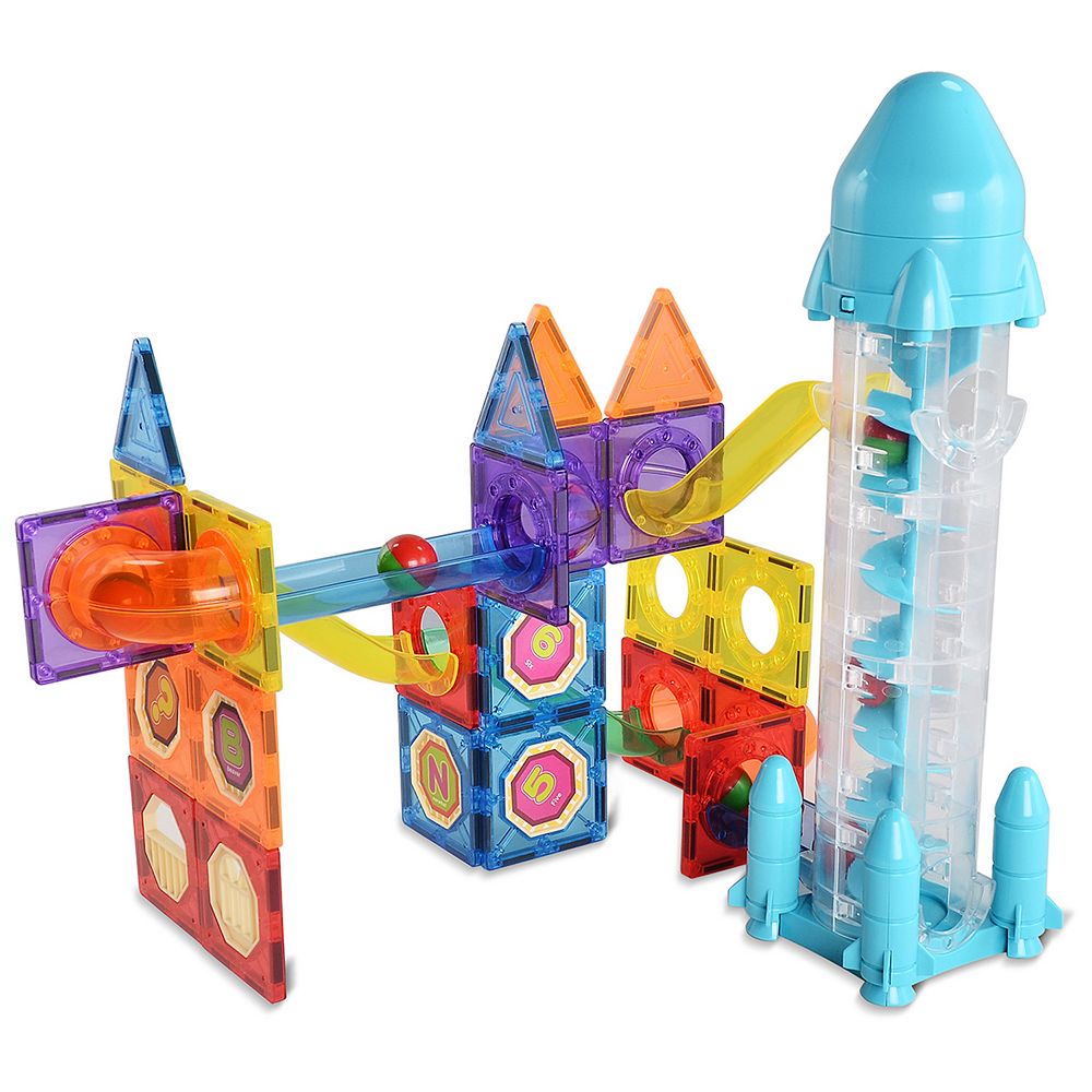 Zummy 102 Pieces Kids Magnetic Building Blocks Tile Set - Creative ...