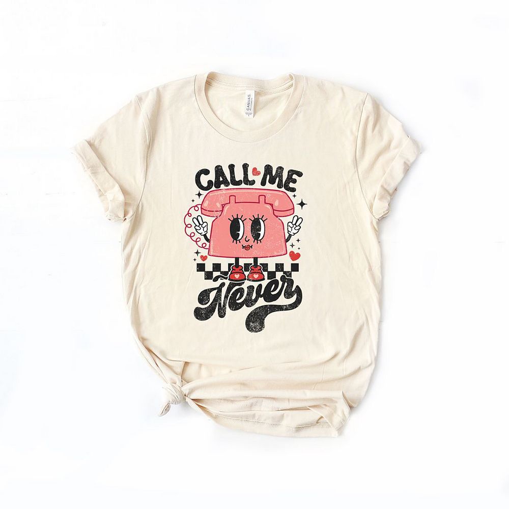 Call Me Never Phone Short Sleeve Graphic Tee
