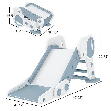Toddler Slide Indoor, Foldable Kids Slide For 1.5-3 Years Old, Gray