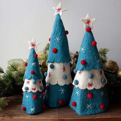Global Crafts Handmade Felt Christmas Tree Topper or Tabletop Decor ...