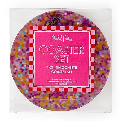 Packed Party Glitter Coasters 4-pc. Set