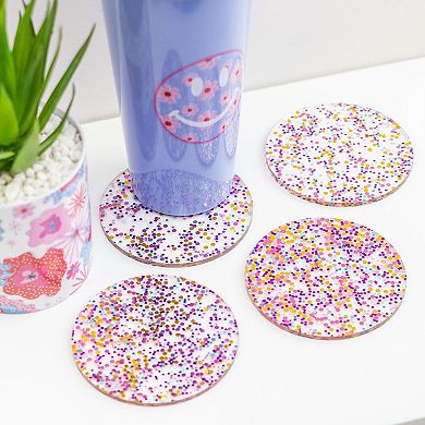 Packed Party Glitter Coasters 4-pc. Set