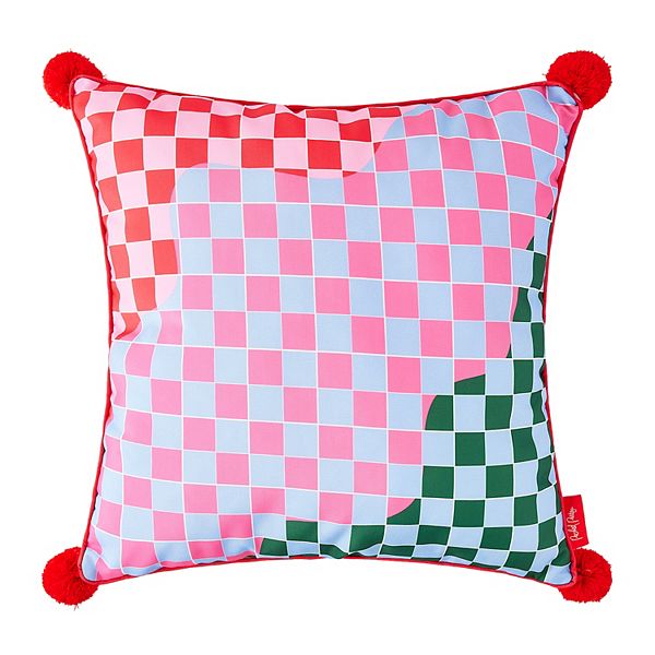 Packed Party Checkered Print Desk Pillow