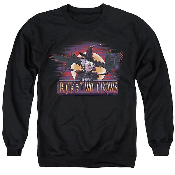 Rick And Morty Rick And Two Crows Adult Crewneck Sweatshirt