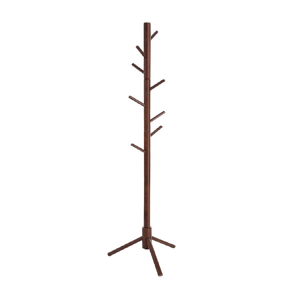 Coat Rack With 8 Hooks, Solid Wood Coat Tree Free Standing, For Clothes ...