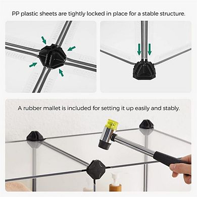 10-slot Storage Organizer Unit With Doors, Portable Cube Storage Organizer