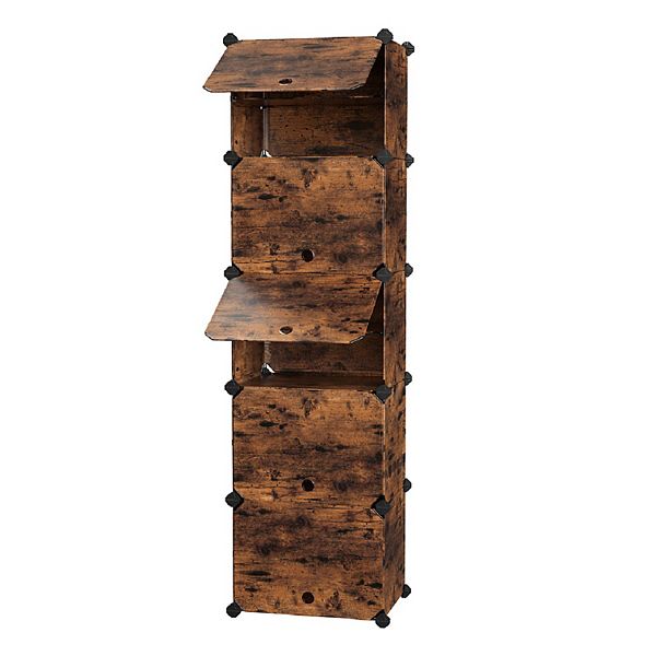 10-slot Storage Organizer Unit With Doors, Portable Cube Storage Organizer