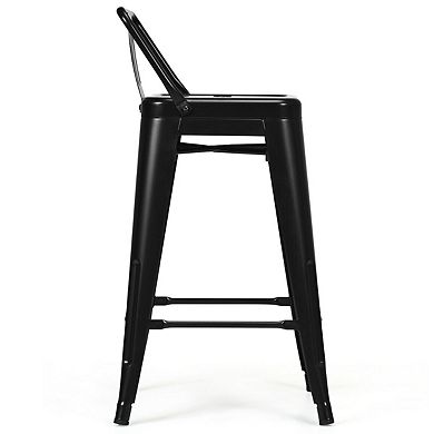 Set Of 4 Cafe Side Chairs With Rubber Feet And Removable Back