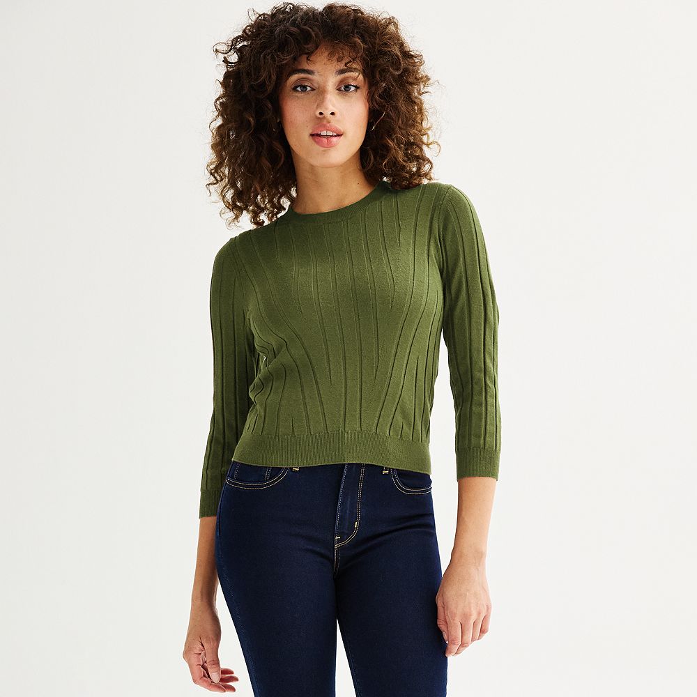 Women's Rachel Roy Ribbed Sleeve Sweater