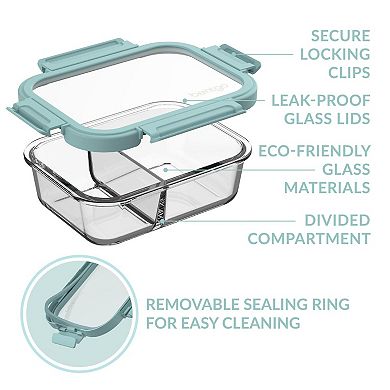 Bentgo 2-Pack Glass Leak-Proof Stackable Food Storage Container Set