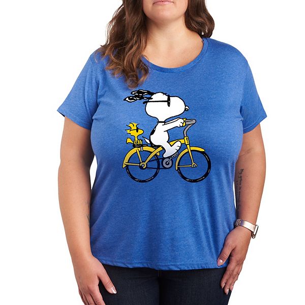 Plus Peanuts Snoopy & Woodstock Riding Bike Graphic Tee