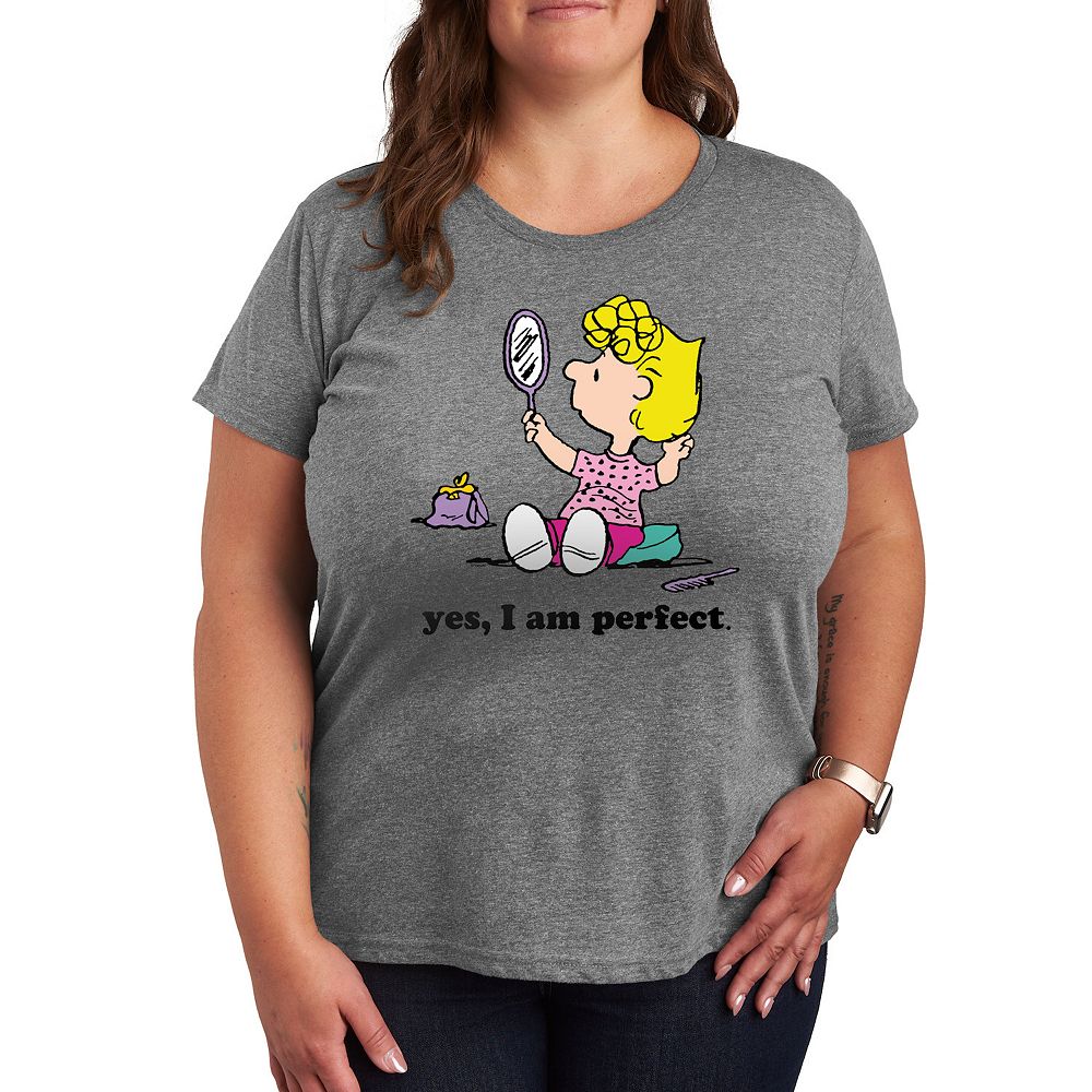 Plus Peanuts Yes I Am Perfect Sally Graphic Tee