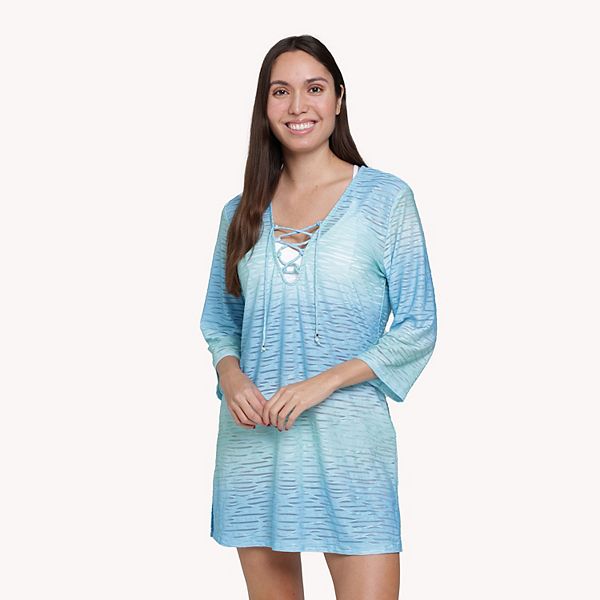 Women's Portocruz Lace-Up V-Neck Tunic Swim Cover-Up