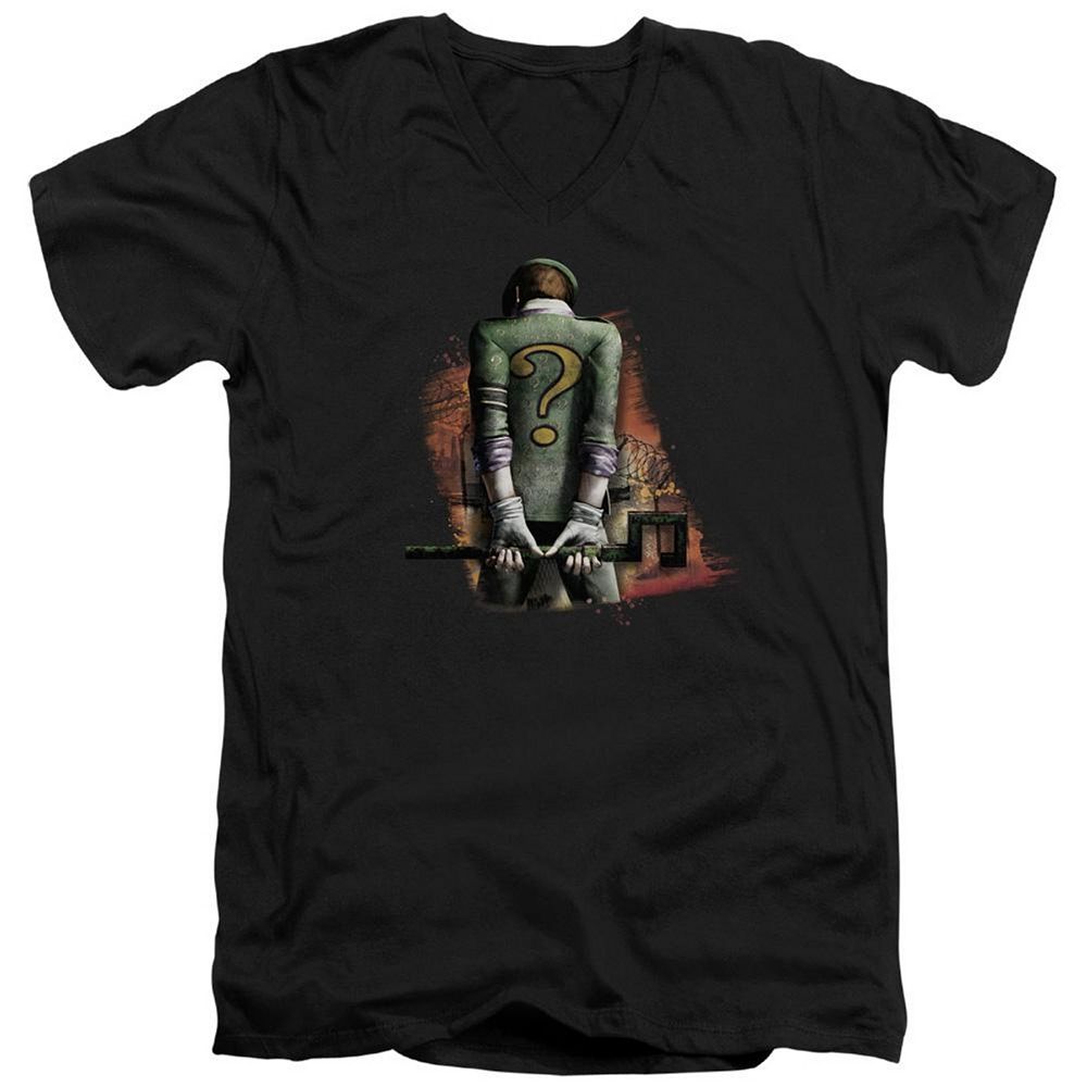 Batman Arkham City Riddler Convicted Short Sleeve Adult V Neck T-shirt