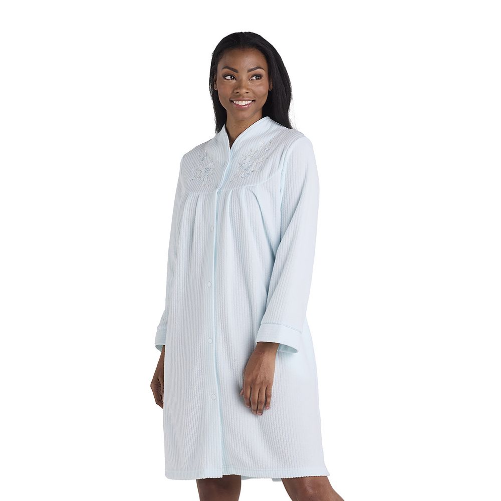Women's Miss Elaine Essentials Brushed Back Terry Short Snap Robe