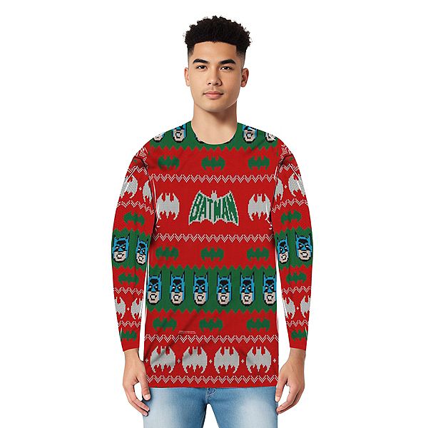 Batman Bat Sweater Long Sleeve Adult Poly Crew T-shirt