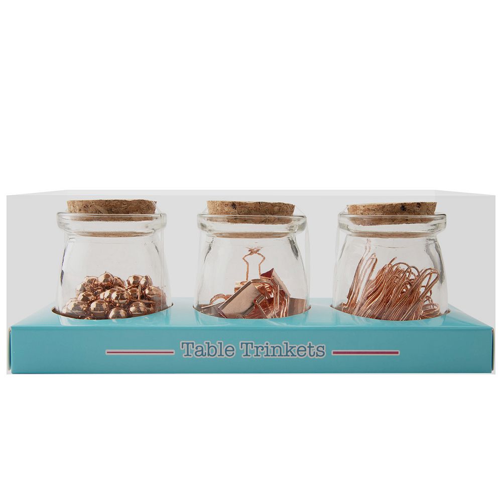 Table Trinkets Rose Gold Clips & Pushpin Set