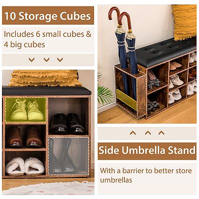 Shoe cabinet with umbrella storage store