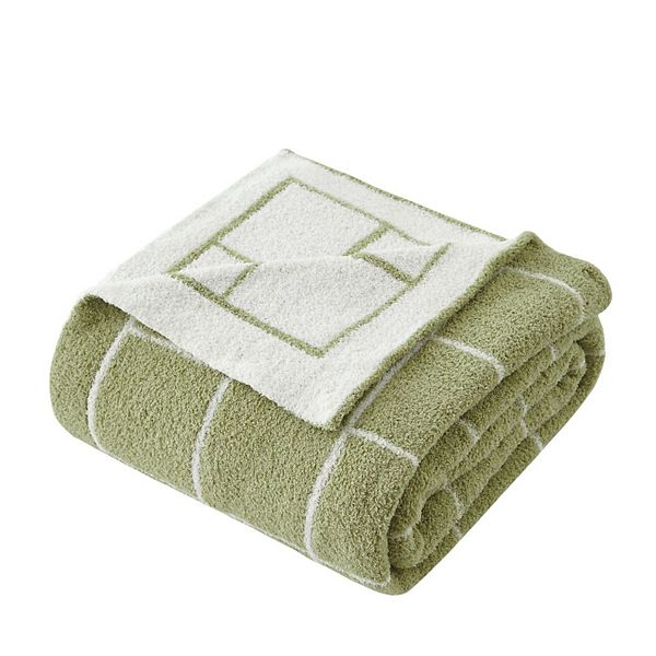 Dream Theory Jacquard Feather Knit Super Soft Throw Blanket