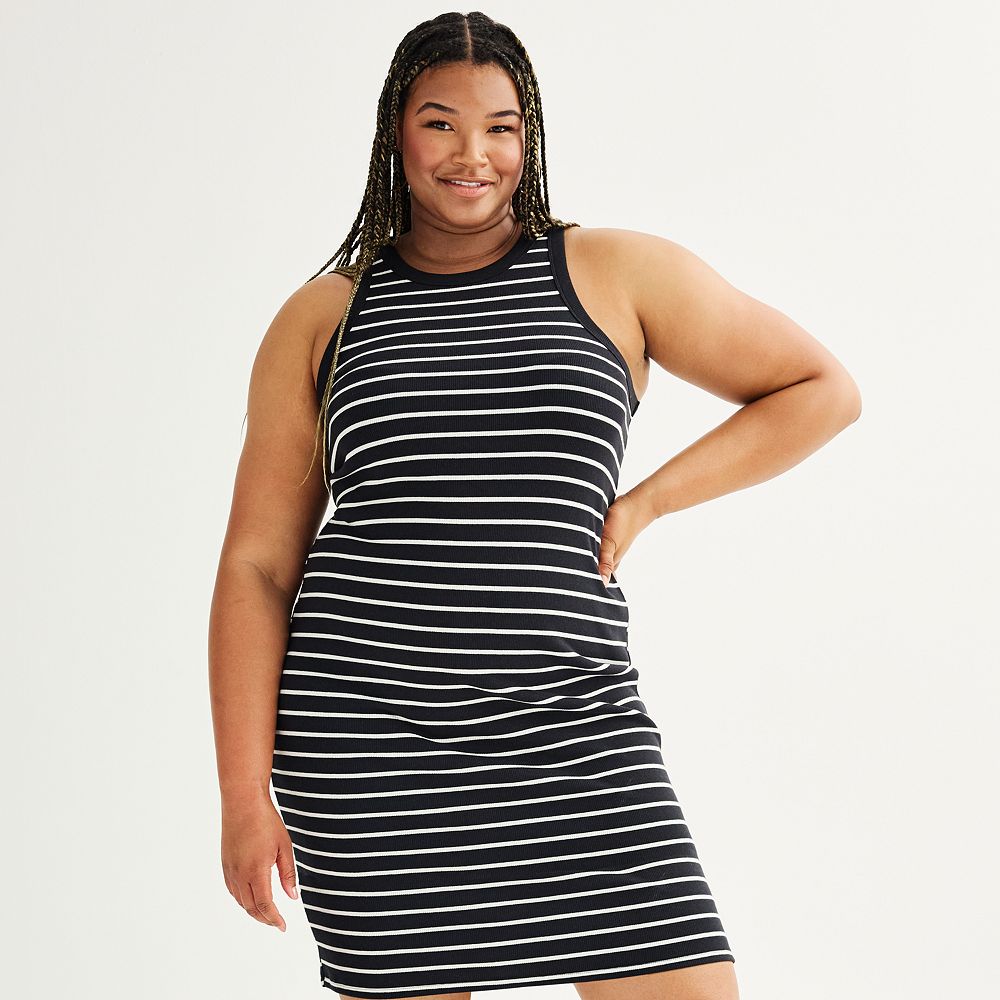 Juniors' Plus Size SO® High Neck Rib Tank Dress