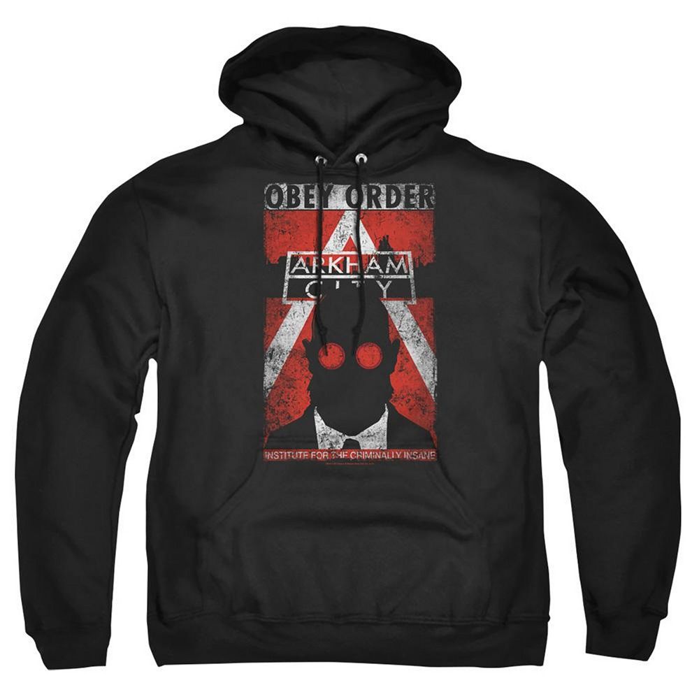Batman Arkham City Obey Order Poster Adult Pull Over Hoodie
