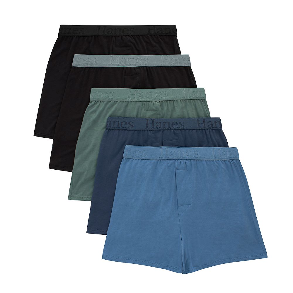 Boys Hanes® 5 Pack Originals Ultimate SuperSoft Assorted Boxers Underwear
