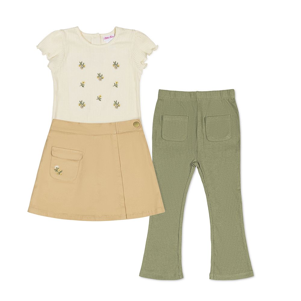 Toddler Girl Little Lass 4-piece Top, Skort, Pants & Headband Set