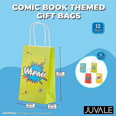12 Pack Medium Comic Book Hero Paper Gift Bags For Kids Birthday Party ...
