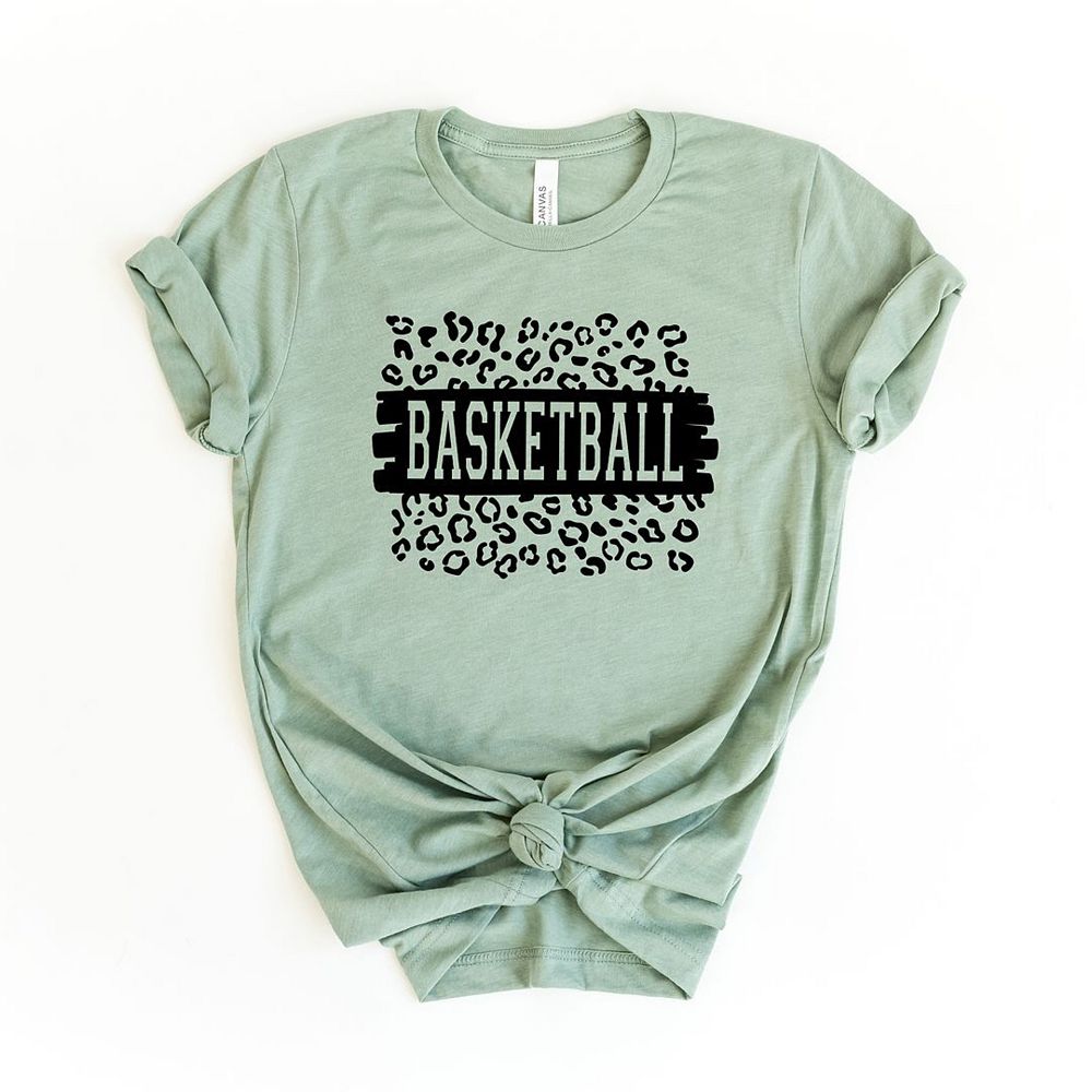 Basketball Leopard Short Sleeve Graphic Tee