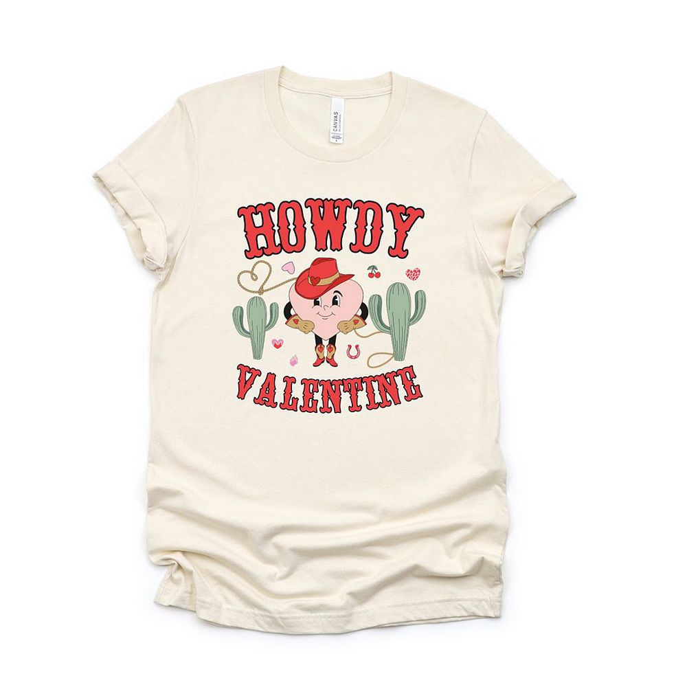 Howdy Valentine Heart Short Sleeve Graphic Tee