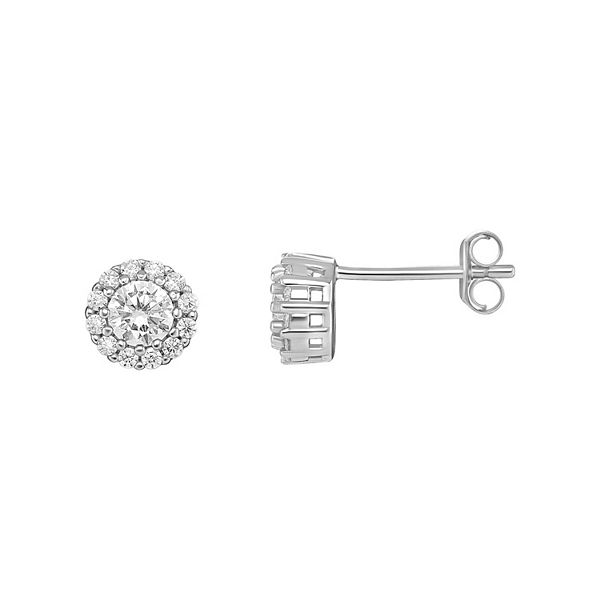 PRIMROSE Sterling Silver Cubic Zirconia Stud Earrings