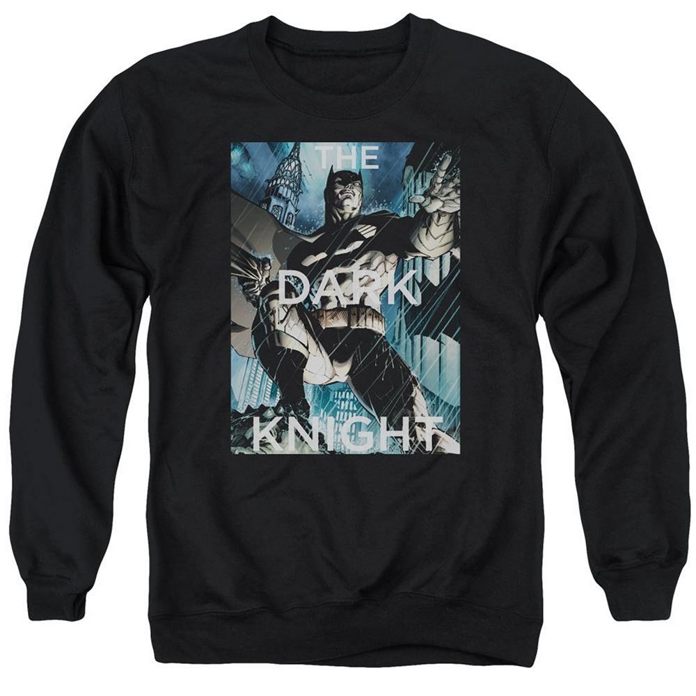 Batman Fighting The Storm Adult Crewneck Sweatshirt